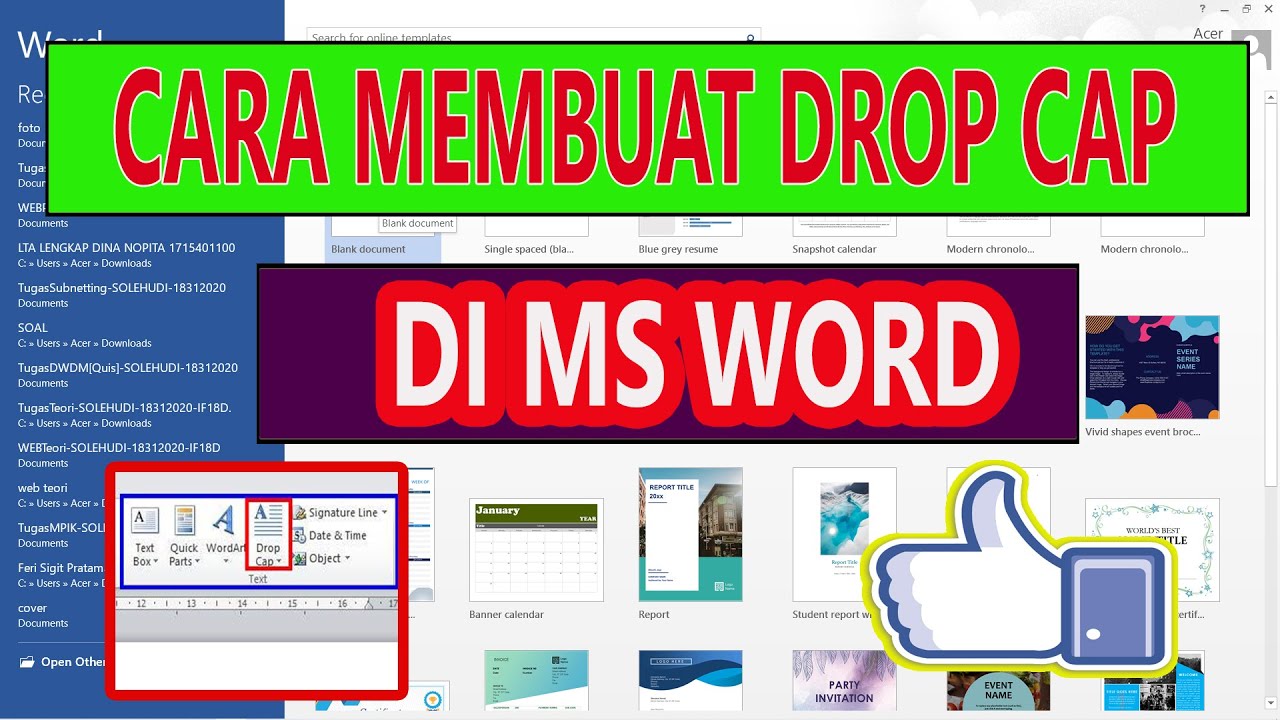 Cara Mudah Membuat Drop Cap di Microsoft Word - YouTube