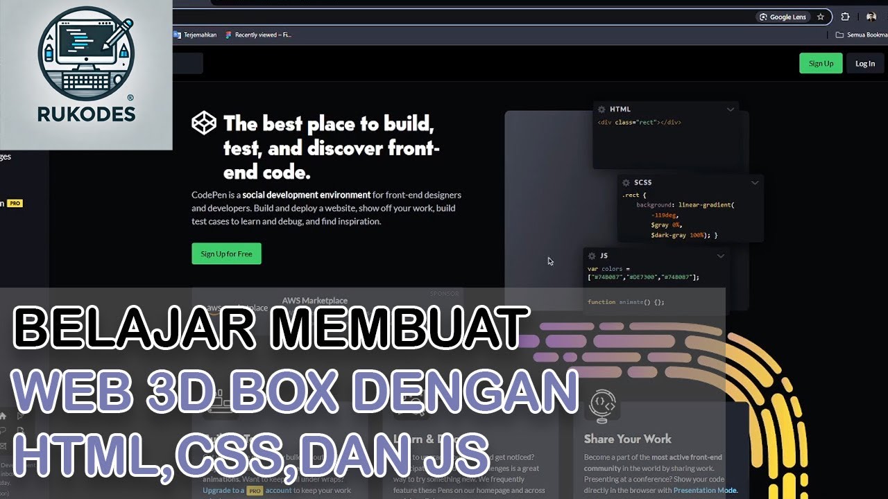 BELAJAR WEB HTML,CSS,DAN, JS MEMBUAT 3D BOX - YouTube
