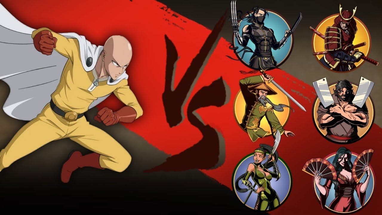 SHADOW FIGHT 2 - SAITAMA VS ALL BOSSES - YouTube