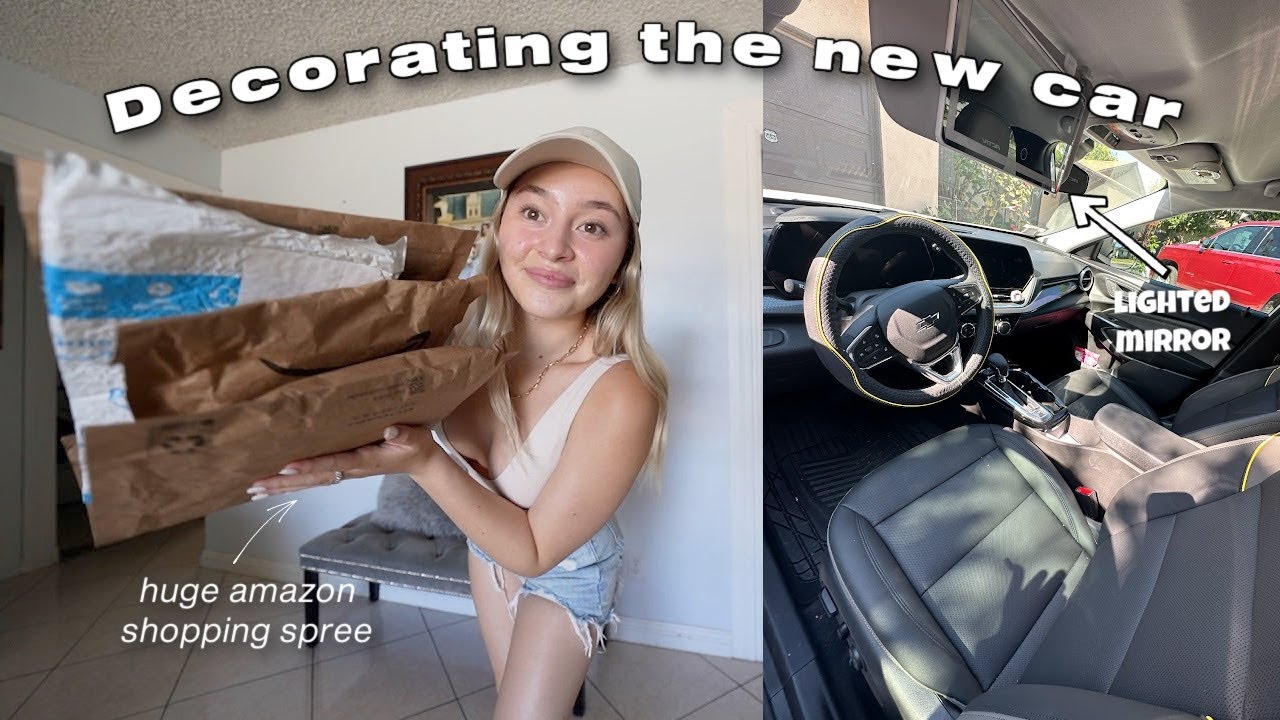Decorating my mom's NEW CAR + full car tour | shopping & decorating ...