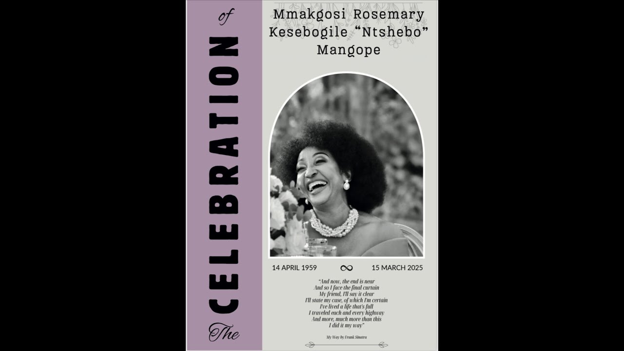 Funeral Service of Mmakgosi Rosemary "Ntshebo" Mangope - YouTube