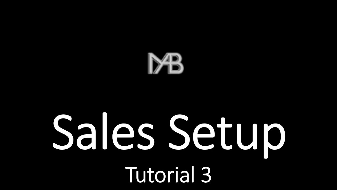 Sales set up tutorial 3 - YouTube
