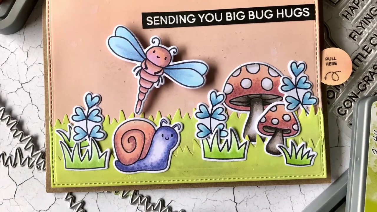 Big Bug Hugs Interactive Card for Heffy Doodle Stamps - YouTube