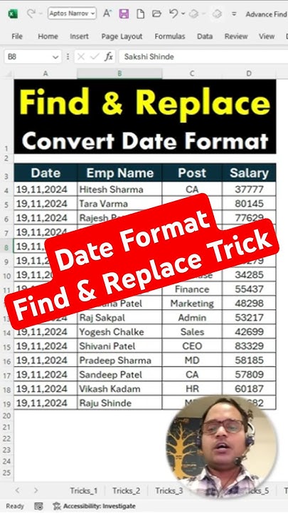 Date Format Trick | Find and Replace Date Format Trick | Find & Replace in Excel | #shorts # ...