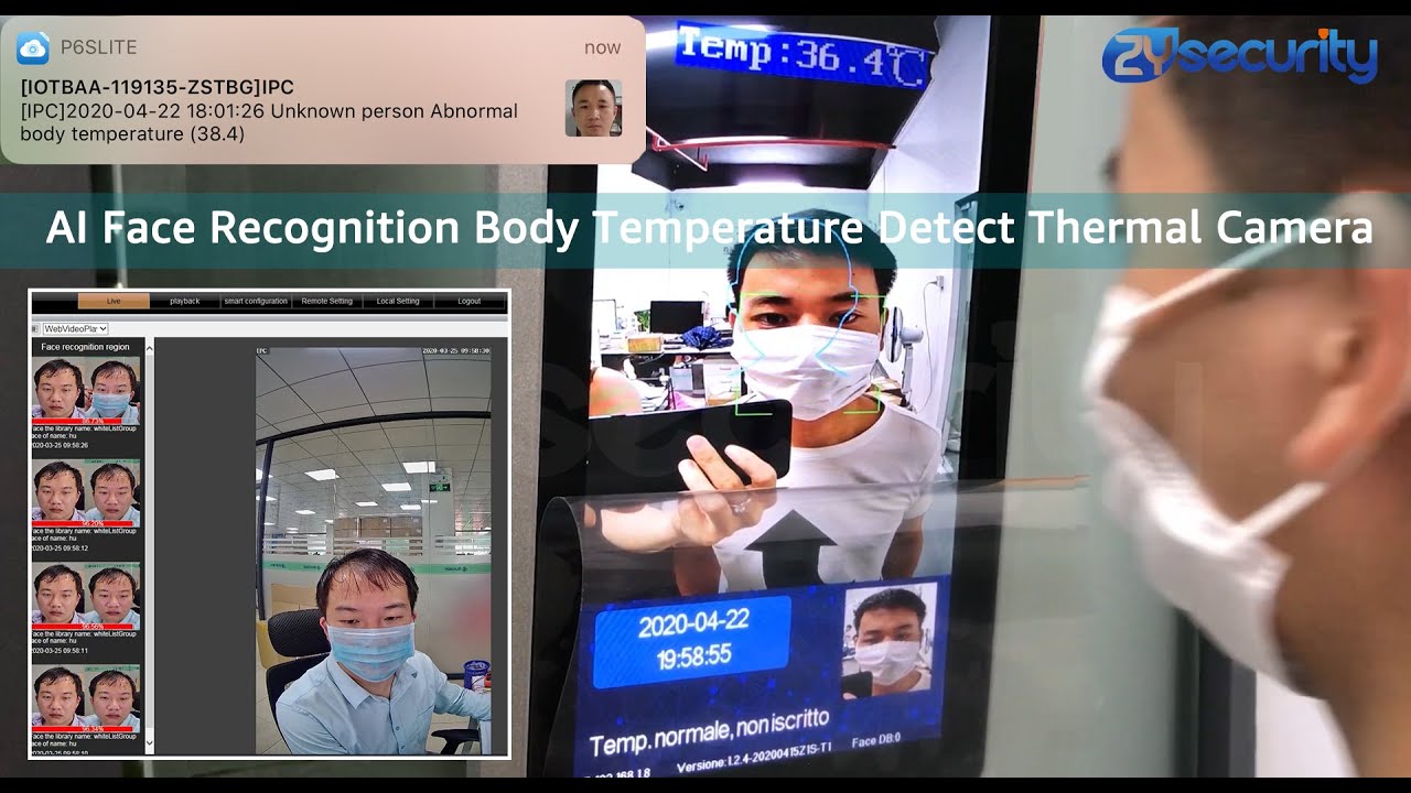 AI Face Recognition Body Temperature Detect Thermal Camera - YouTube