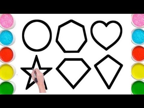 Let's draw and color 🌈 ️ 2d shapes for kids and toddlers. Easy drawing ...