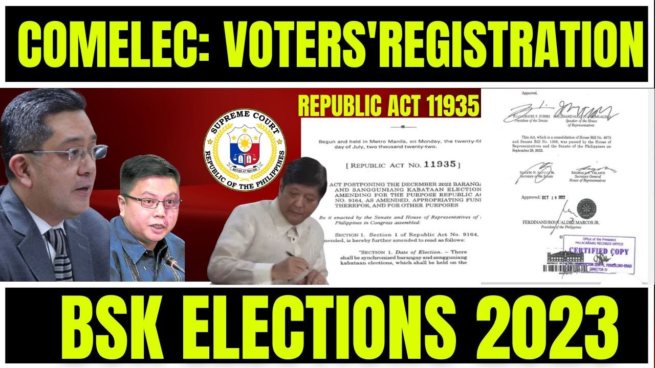 COMELEC: Voters' Registrations BSK Elections 2023 - YouTube