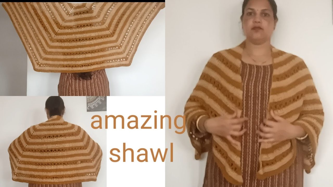 Crochet Designer Shawl Pattern Wrap for Ladies/Women. / Shawl Knitting ...
