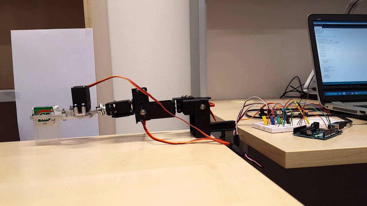 Robotic hand with 4 degrees of freedom - YouTube