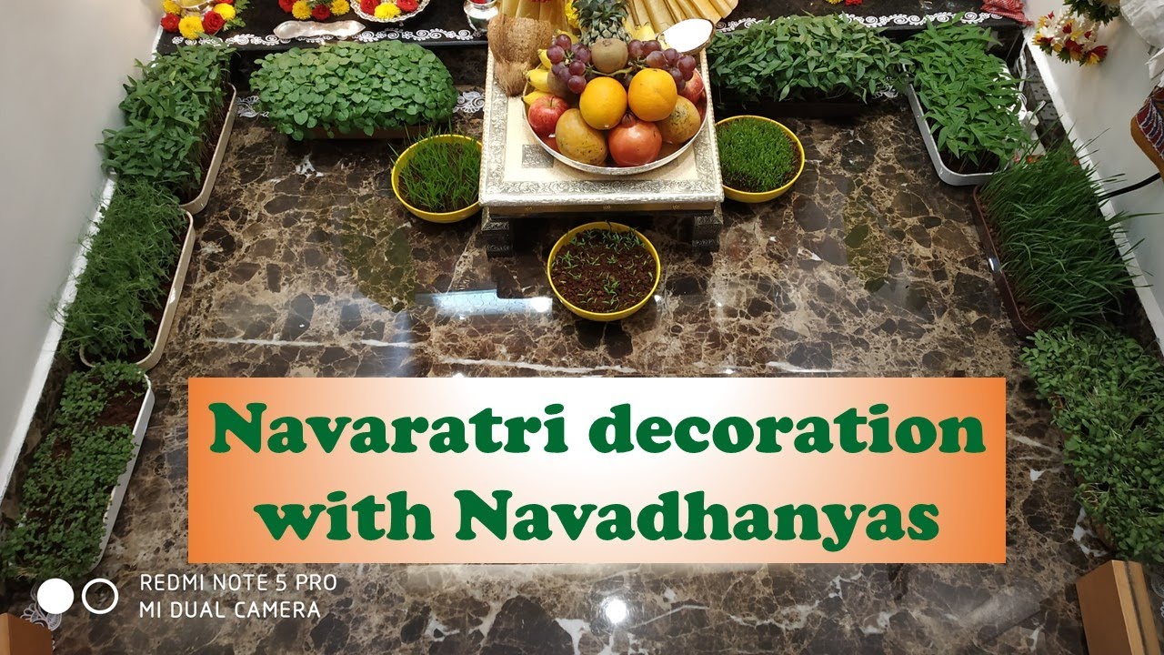 Navadhanya Decoration for Navaratri |DEVI ALANKARAM| Durga Pooja - YouTube