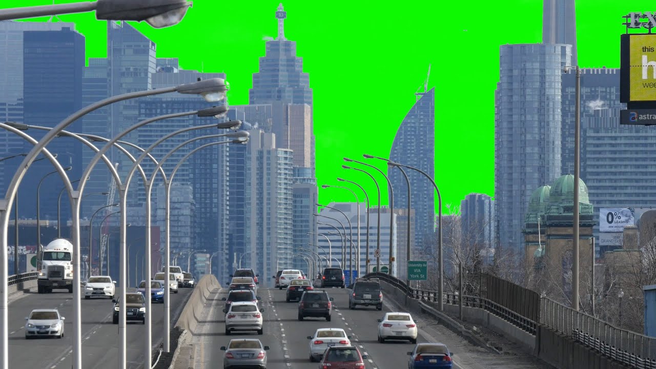 Real City Toronto Freeway Green Screen - YouTube