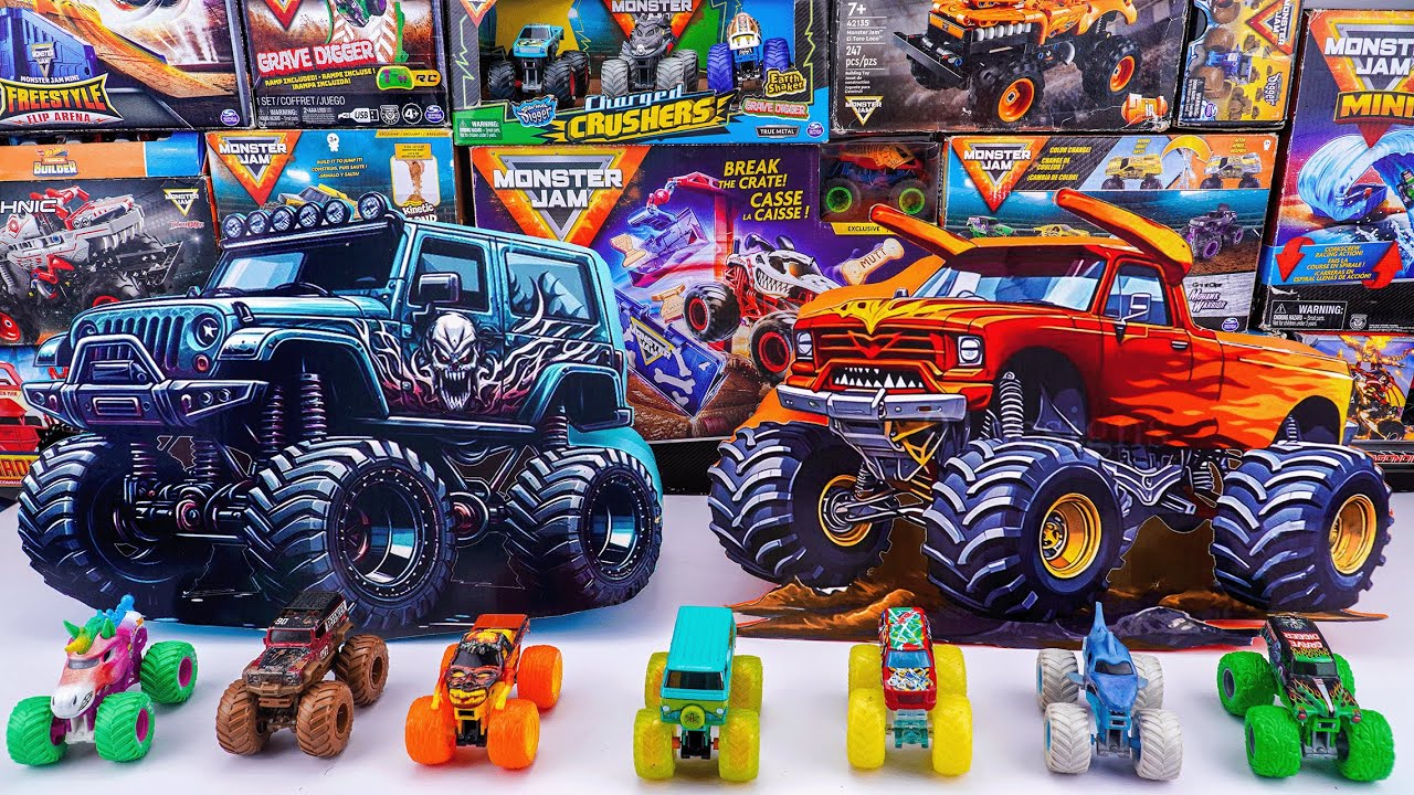 Unboxing and Review of Monster Jam Toys Collection | Large-scale ...