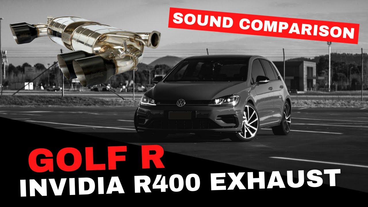 MK7.5 Golf R Invidia R400 catback exhaust comparison vs stock (+ res delete) - YouTube