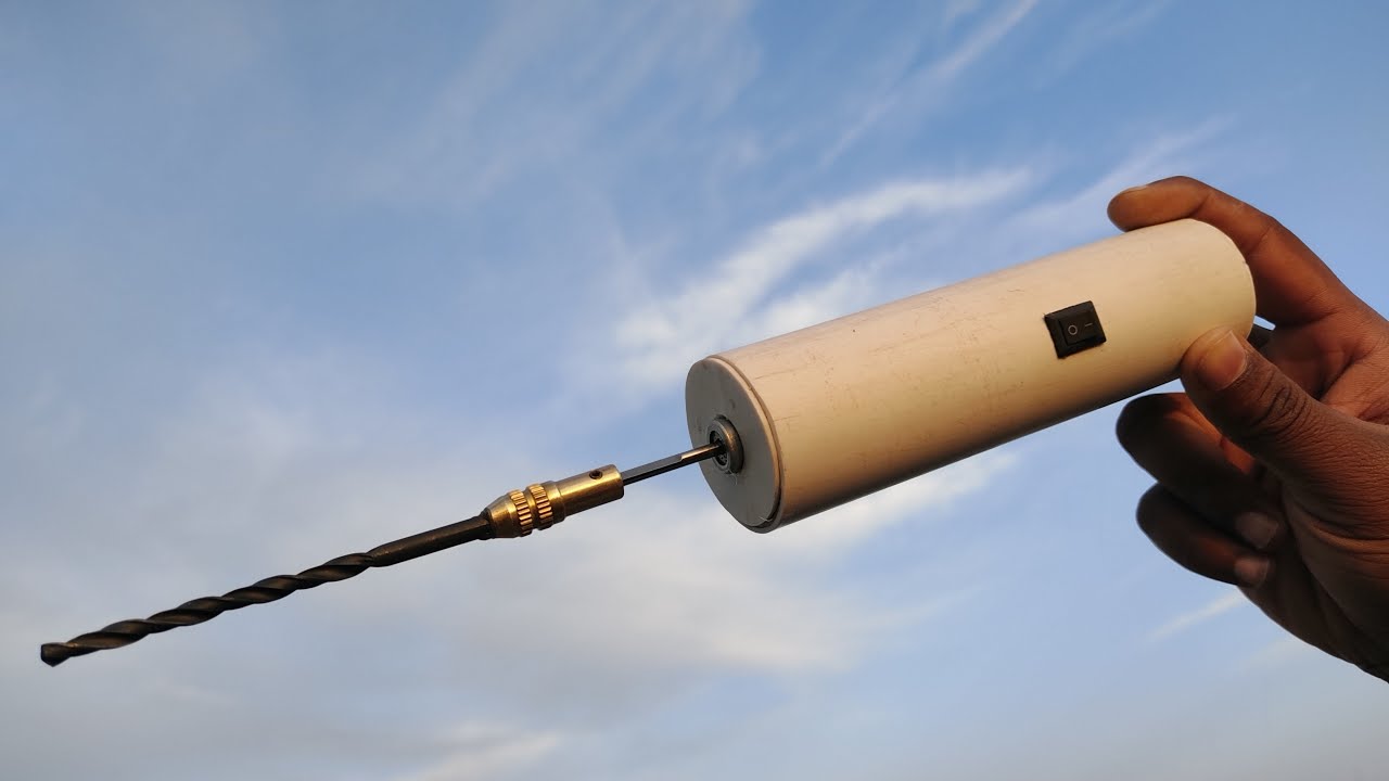Making Drill Machine from 775 dc motor and PVC pipe at home | Science ...