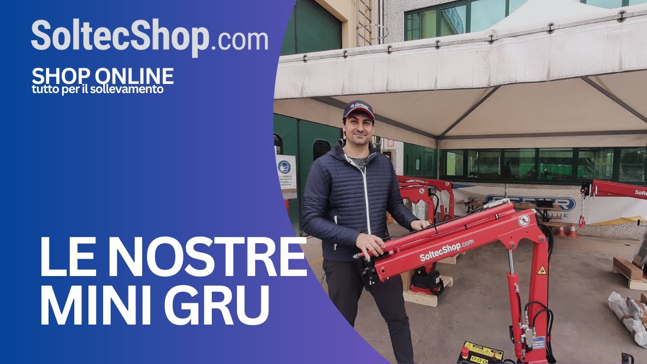 Mini gru 200 kg manuale e elettroidraulica - YouTube