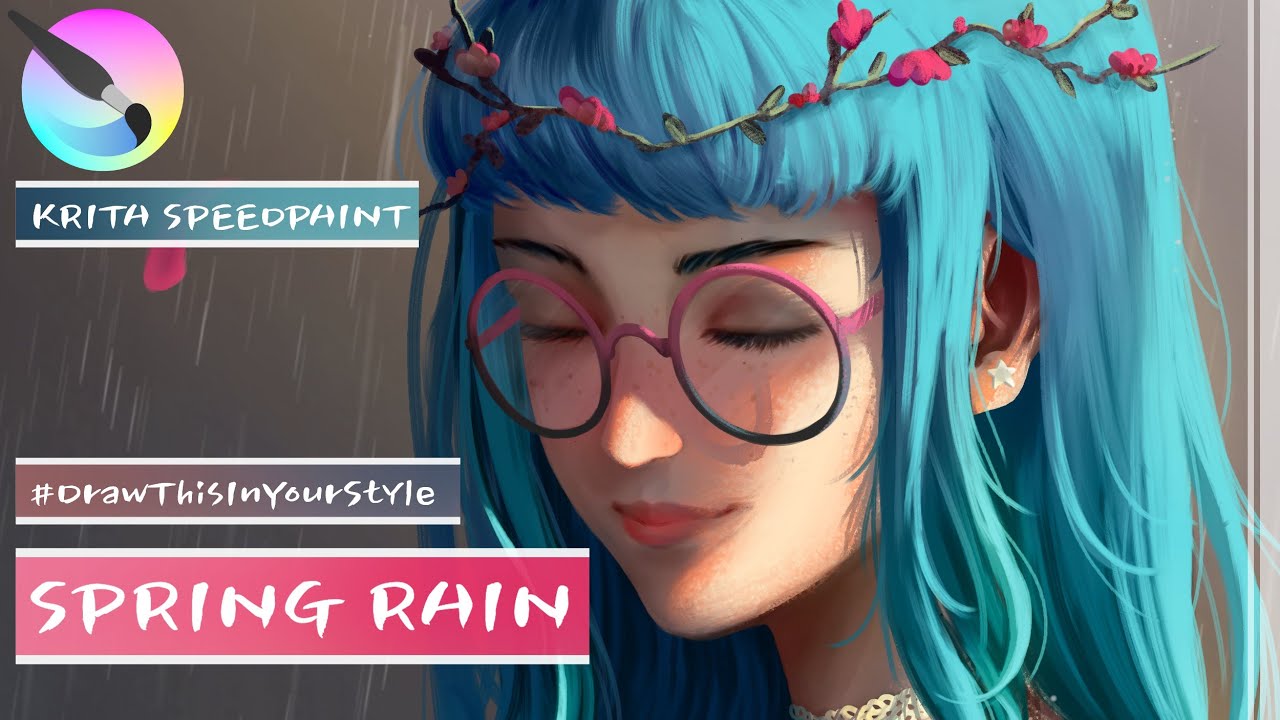 SPEEDPAINT | [DTIYS] "Spring Rain" | Krita - YouTube