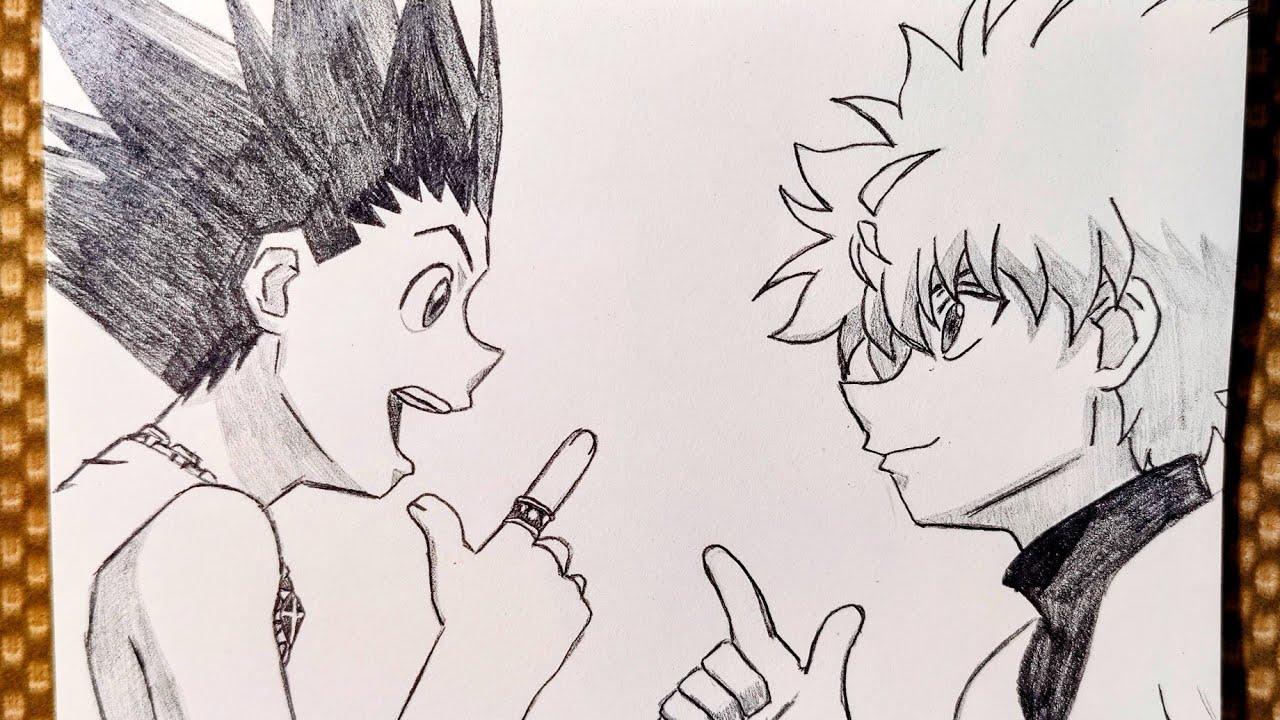 Pencil Drawing KILLUA AND GON [Hunter x Hunter] 4K - YouTube