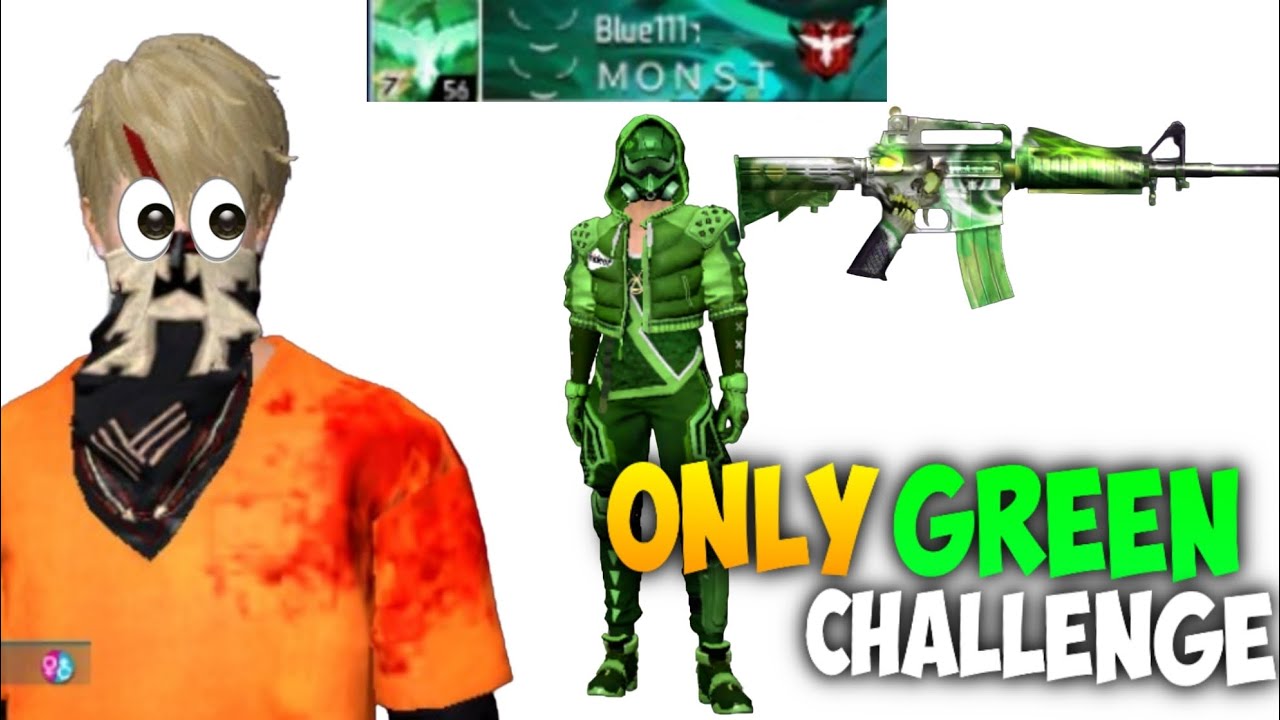Only Green Challenge 🟢 | With @SKMONSTER1 😂 | @BLUE111FF_OFFICIAL - YouTube