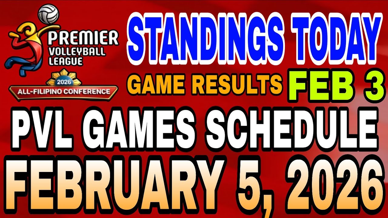 PVL STANDINGS TODAY FEBRUARY 3, 2026 | SCHEDULE FEB 4, 2026 | PVL ALL ...