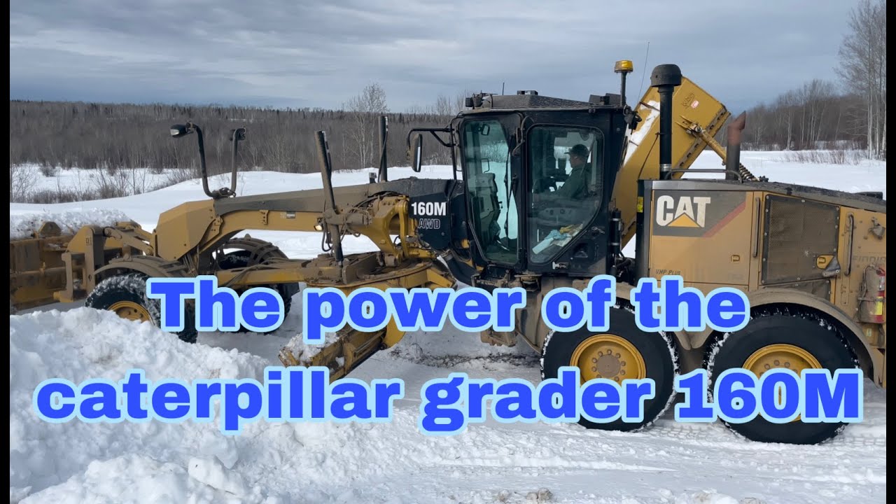 The power of the caterpillar grader 160M - YouTube