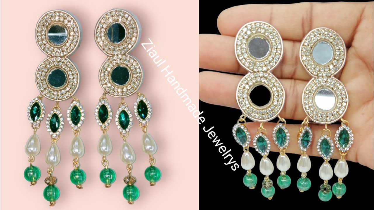 Kundan Earrings Making At Home//Kundan Jhumka Making At Home //Handmade ...