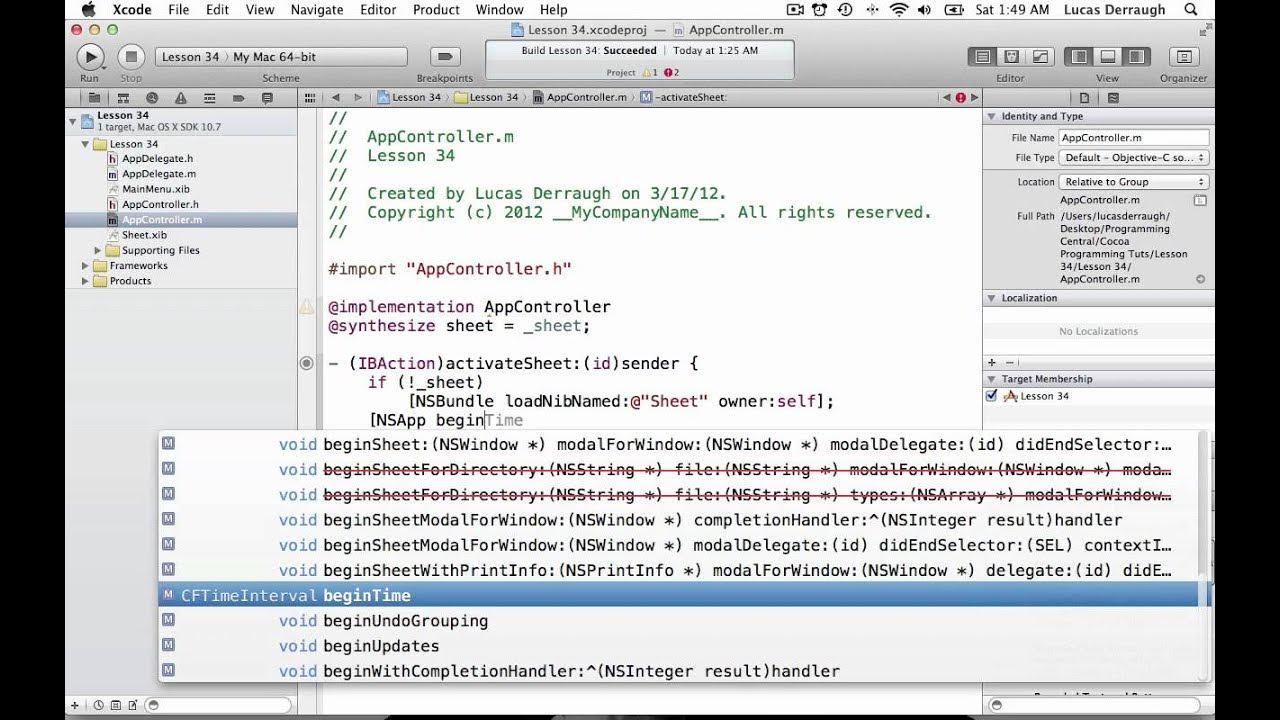 Cocoa Programming L34 - Custom Sheet - YouTube