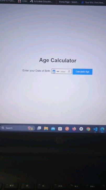 Age Calculator Javascript Project 💫 Virelvideo Codewithharry Coding Frontend Backend