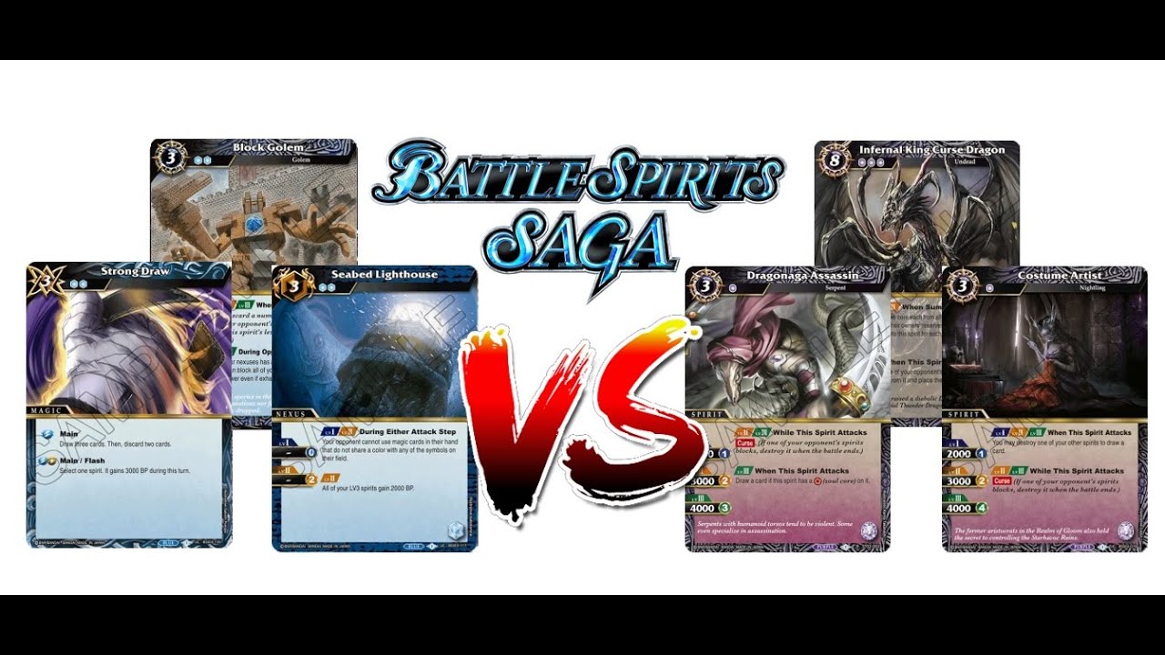 Battle Spirits Saga - Blue Golem Deck Vs Purple Curse Dragon Deck - YouTube