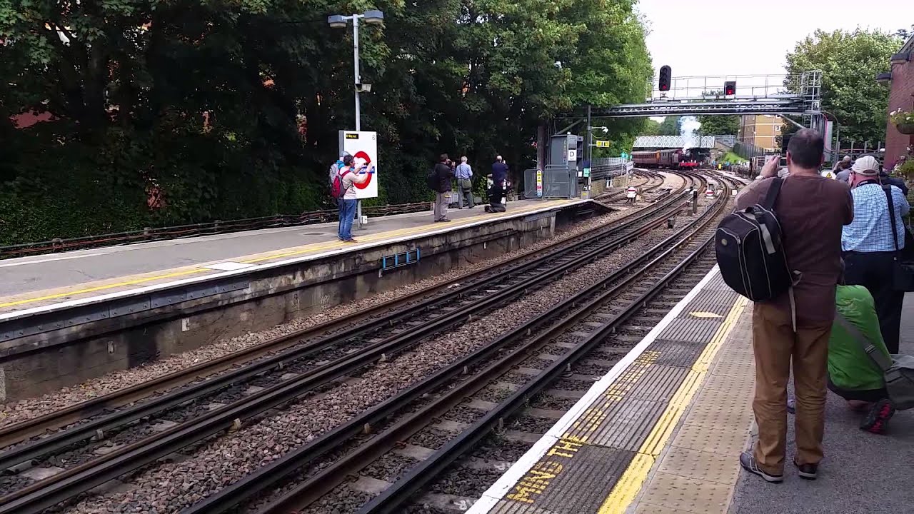LU Steam Train arriving at Rickmansworth Station - YouTube