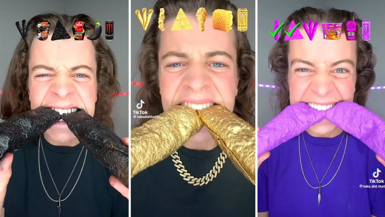 LukeDidThat Gaint Spicy Food Completions With @Bites_ASMR Reaction 🤪 ...