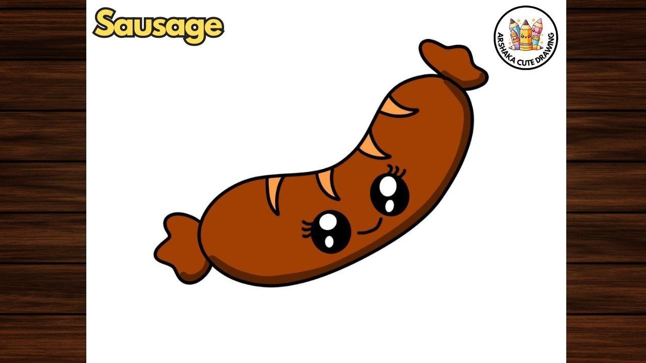 How to Draw A Sausage Easy Step by Step | Arshaka Cute Drawing - YouTube