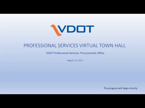 VDOT Professional Services Procurement Office Town Hall - YouTube