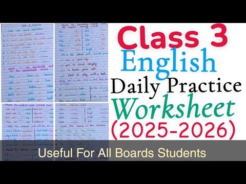 Class 3 English worksheet|Class 3 English Question Paper 2025|Class 3 ...