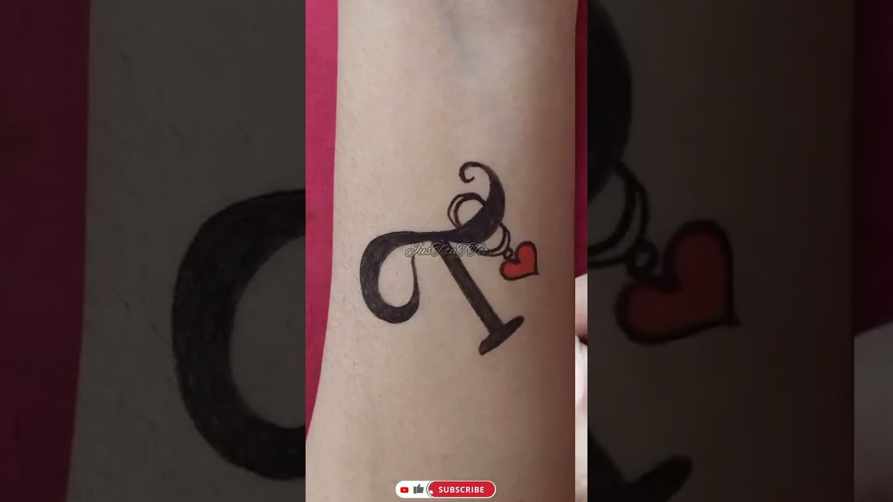 Letter T tattoo designs || Alphabet T unique tattoo|| temporary hand ...