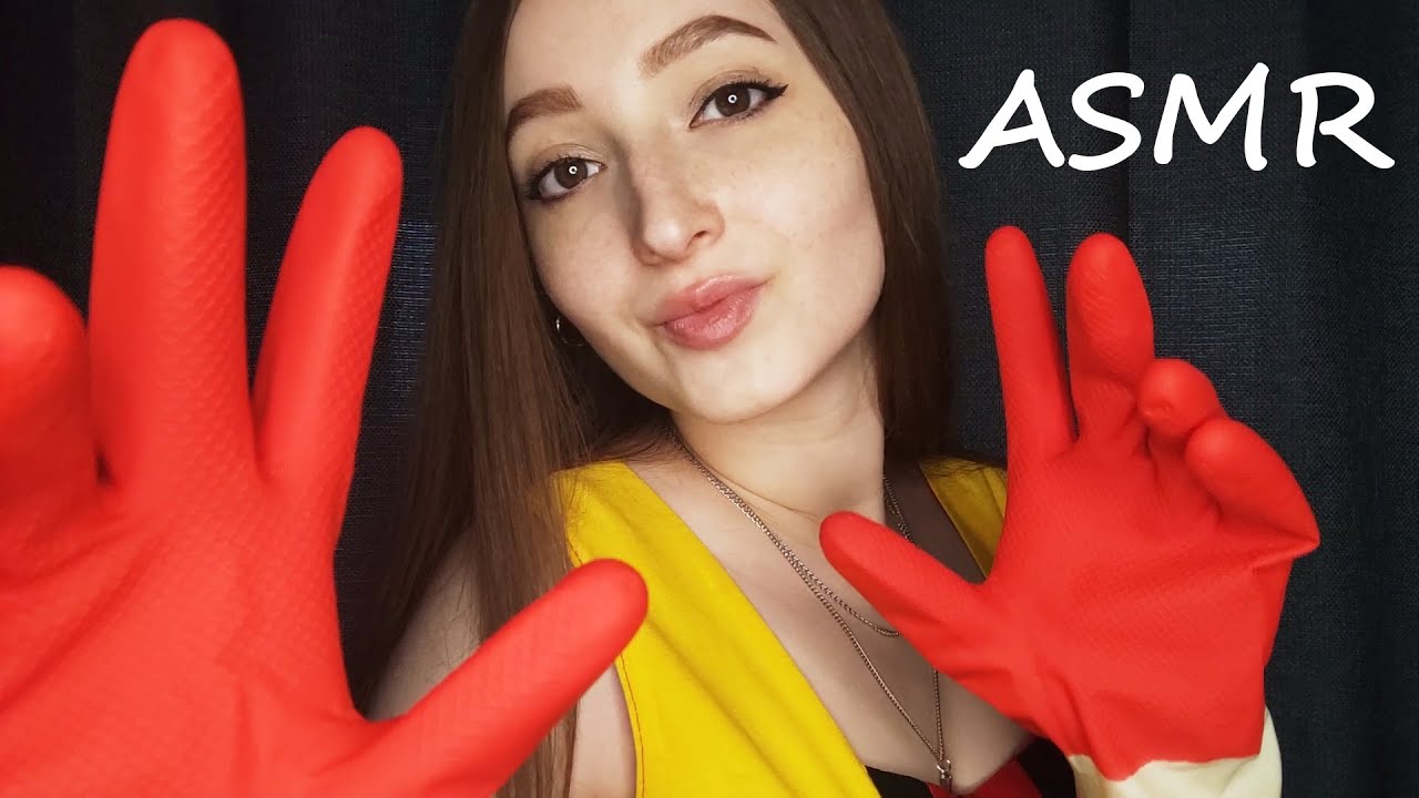 ASMR Red Latex Gloves | No Talking | Tingles & Triggers - YouTube