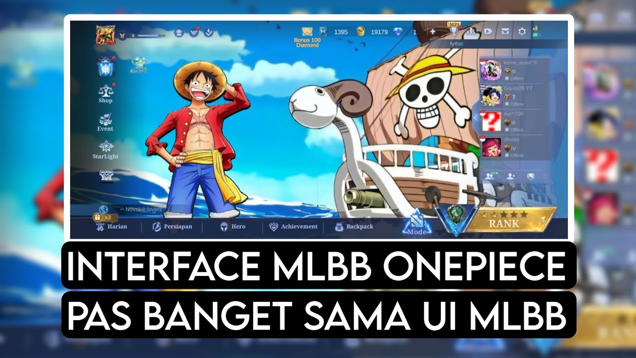 Interface mlbb onepiece anime | tutorial cara pasang interface mlbb ...