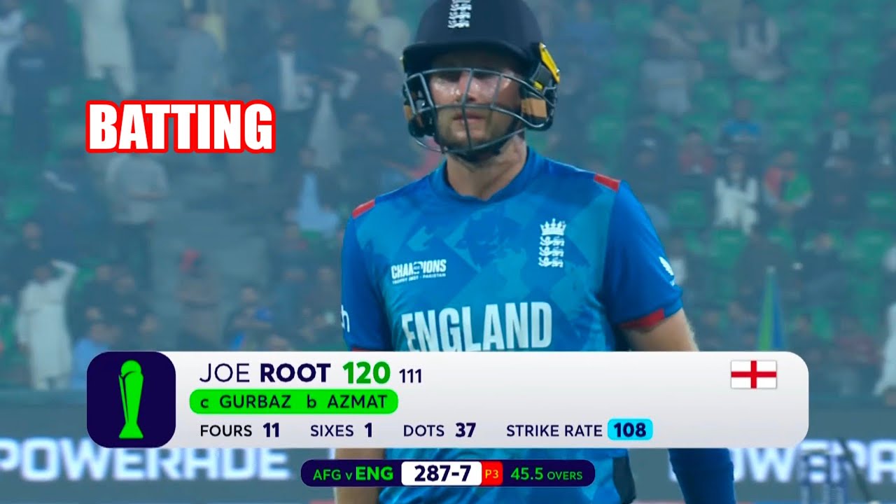 Joe Root Century Champions Trophy Vs Afghanistan | Joe Root Batting 120 ...