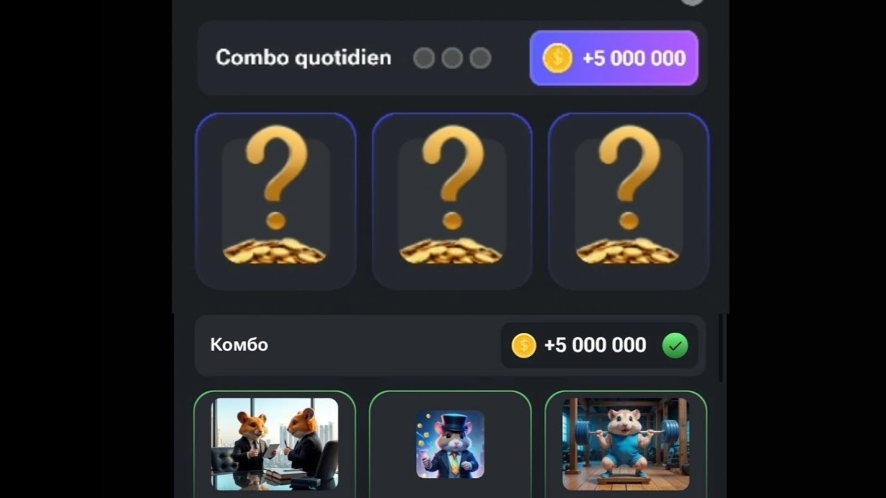01 Sept Hamster kombat Daily Combo Today | Combo quotidien Combo cards ...