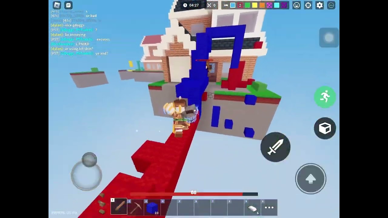 Playing with the ARES kit in Roblox Bedwars with my friend - YouTube