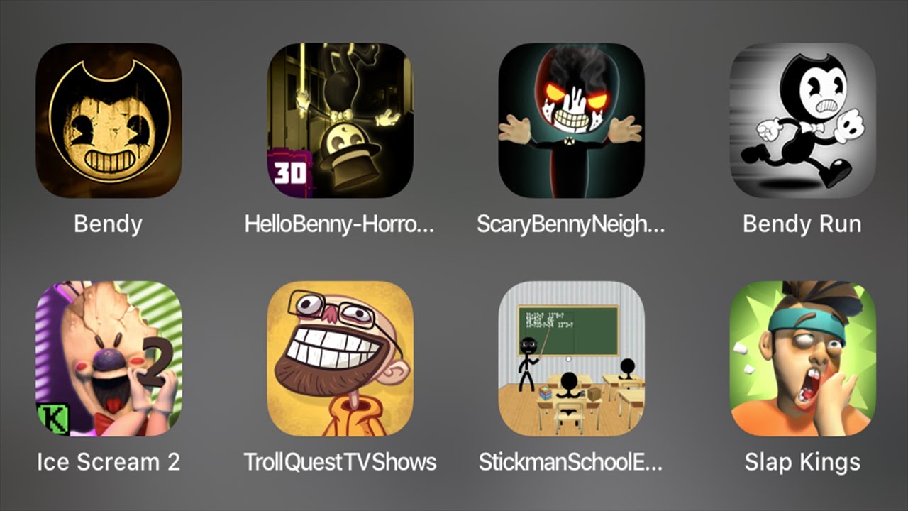 Bendy, Hello Benny, Scary Bendy Neighbor, Bendy Run, Ice Scream 2 ...