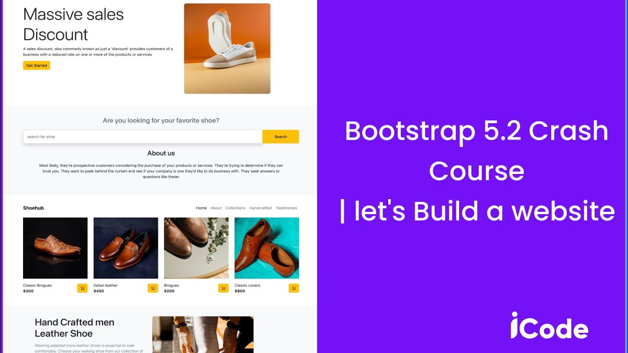 Bootstrap 4 web design Crash Course | let's Build a an amazing website ...