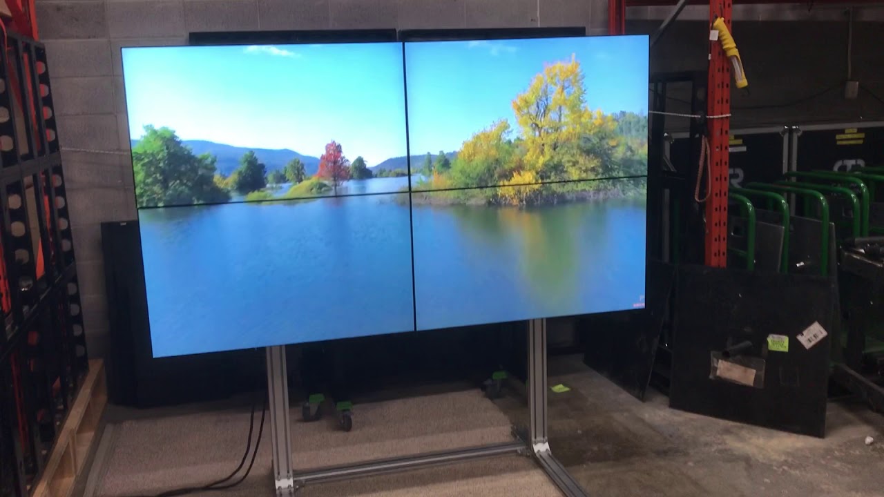 NEC 2x2 x 46" Videowall on Aluminum Floor Stand - YouTube