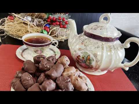 Qozlu xurmalı şkaladlar / cevizli hurmalı çıkolata/ шоколадки/ev üsulu şkalad hazirlamağın yolu