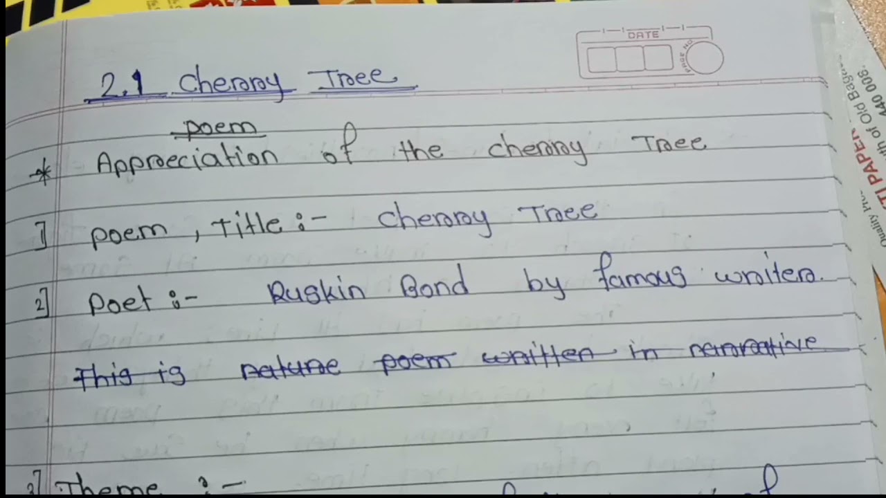 1.2 Cherry Tree Application of the poem| in easy language | English ...