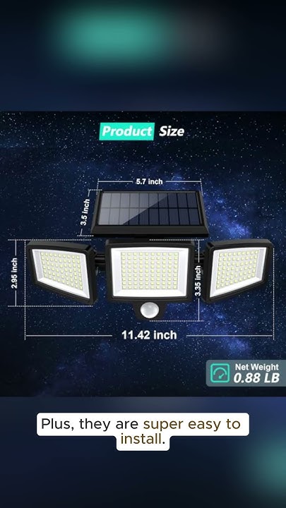 Tuffenough Solar Outdoor Lights 2500LM 210 LED Security Lights with Remote Control. - YouTube