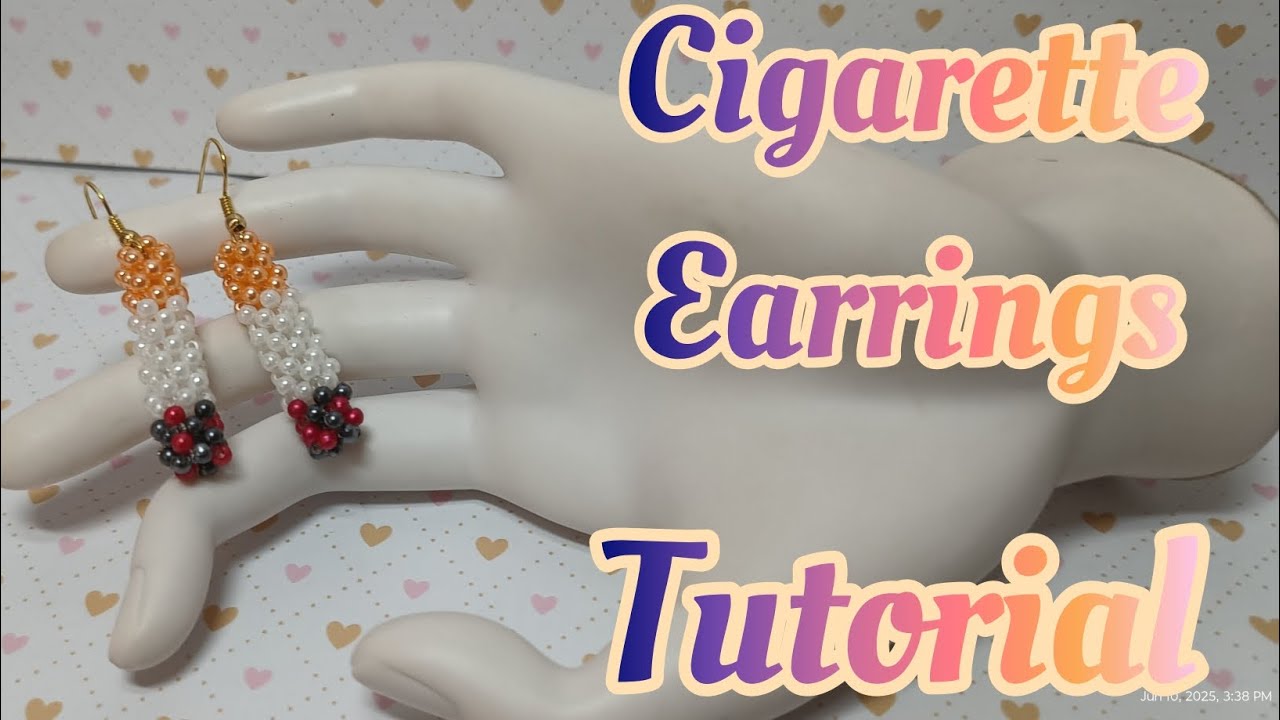 3D Beaded Cigarette Earrings Tutorial by Craft Novelty Sons - YouTube