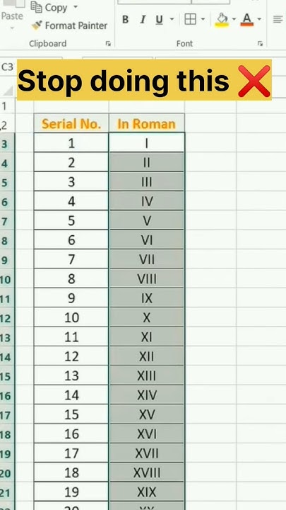How to use Roman function in Excel tips and tricks 👈 #excel #formula - YouTube