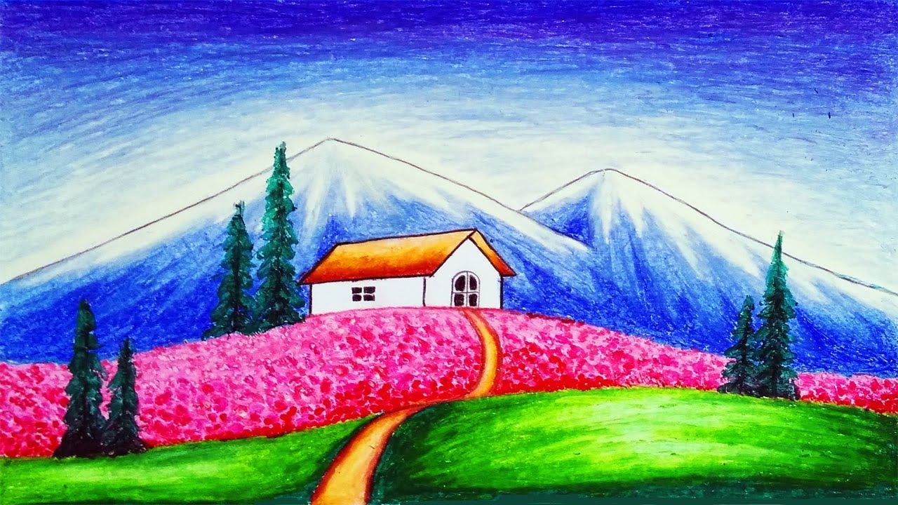 How To Draw A Beautiful Flower Garden Easy | Best Flower Site