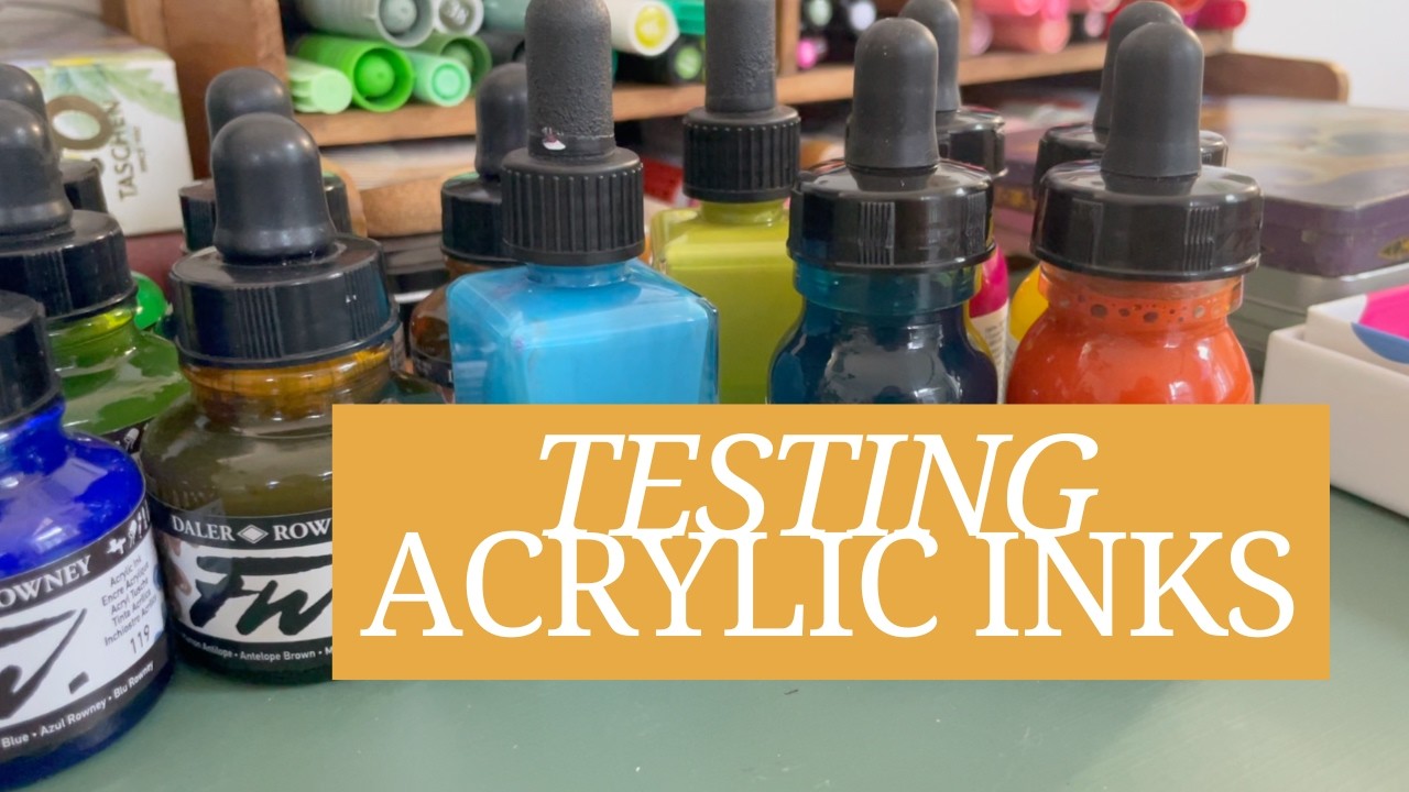 Testing Acrylic Inks (Daler Rowney & Liquitex), botanical explorations ...