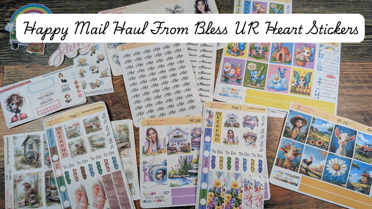 Happy Mail Haul from Bless UR Heart Stickers - YouTube